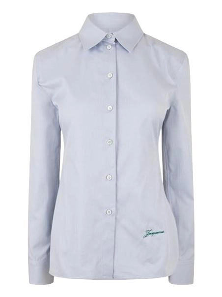 Jacquemus Long Sleeve Shirt With Back Cutout - Light Gray