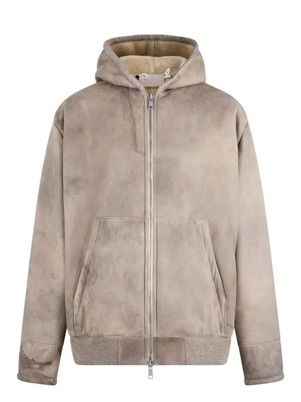 Prada Zip-up Hooded Jacket - Nude