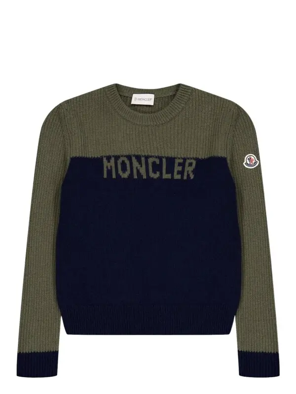 Moncler Color-block Long-sleeve Sweater - Black