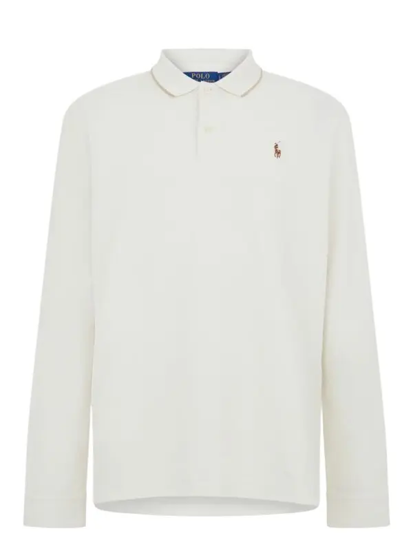 Polo Ralph Lauren Long Sleeve Logo Polo Shirt - White
