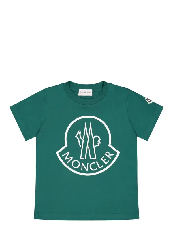 Moncler T-shirt With Large Logo - Blue