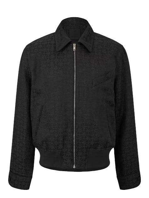 Givenchy Logo Jacquard Zip-up Jacket - Black