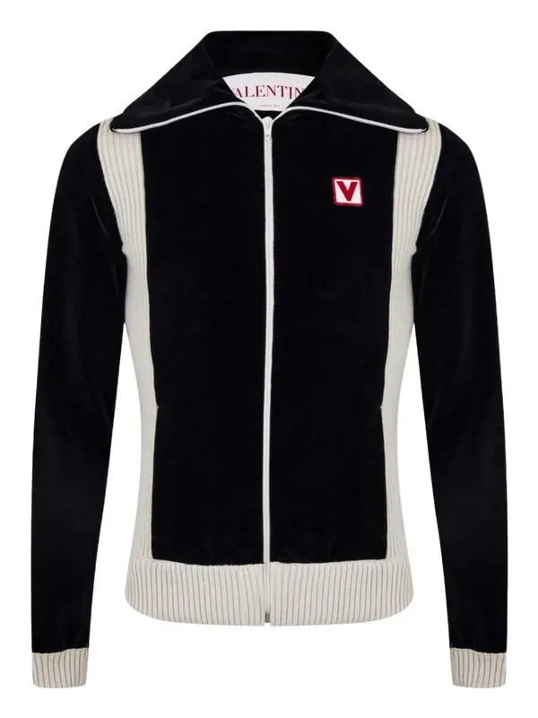 Valentino Garavani Logo Zip-up Jacket - Black