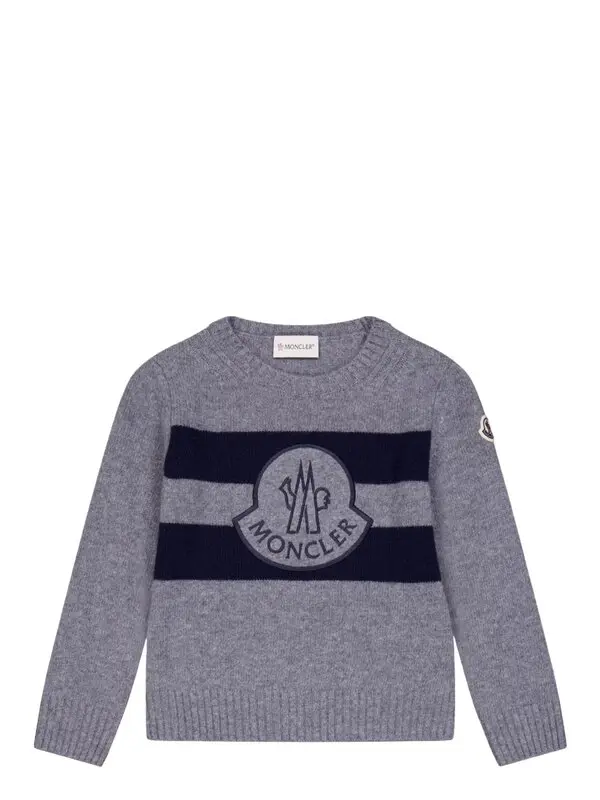 Moncler Logo Knit Sweater - Gray