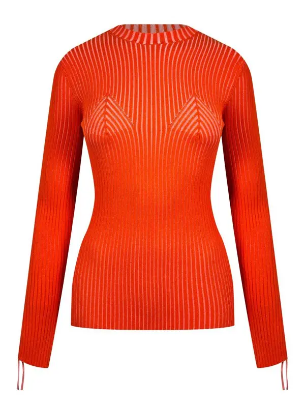 Off-White Coral Knitted Sweater - Red