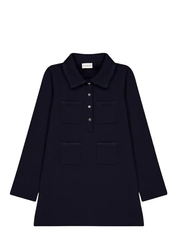Moncler Long Sleeve Logo Dress - Black