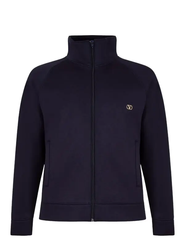 Valentino Garavani Zip-up Stand Collar Jacket - Black