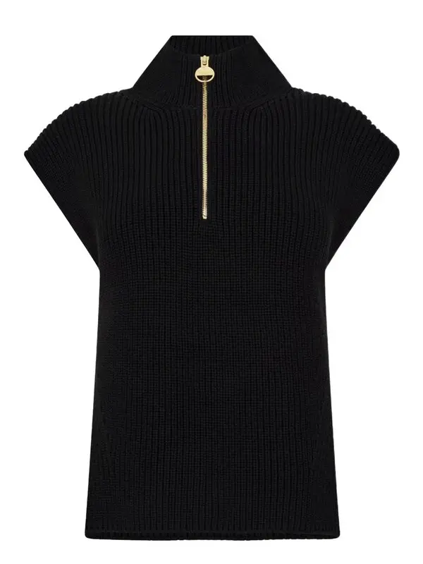Barbour Half-zip Ribbed Sweater - Black