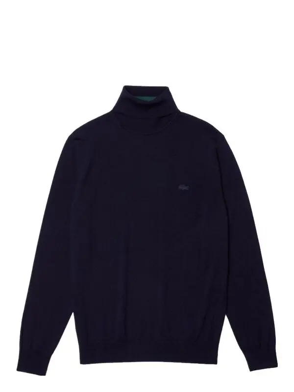 Lacoste Embroidered Logo Turtleneck Jumper - Black