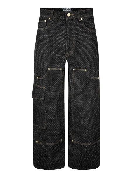 GANNI Belt Loops Slacks - Black