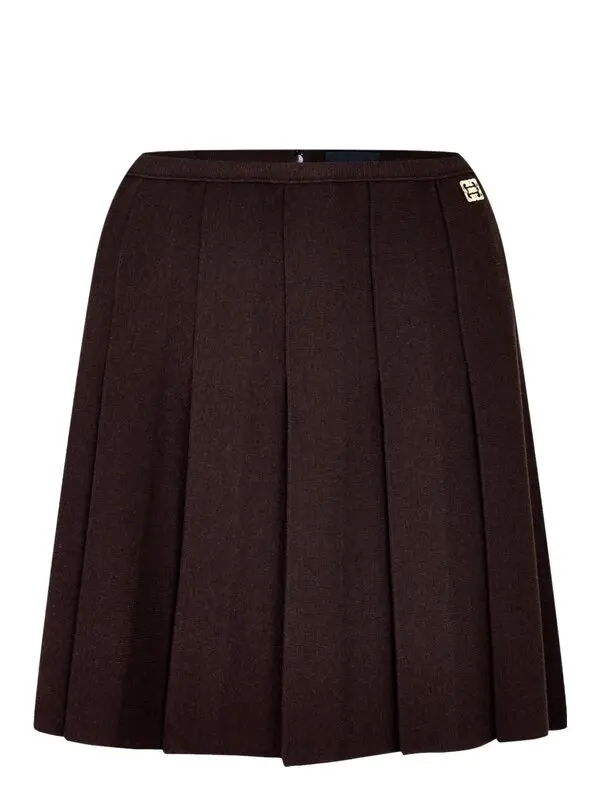 Givenchy Pleated Skirt With Signature 4g Logo - Black