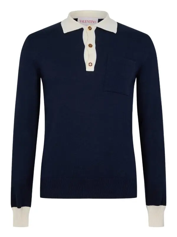 Valentino Garavani Polo Shirt With Contrast Trim - Black
