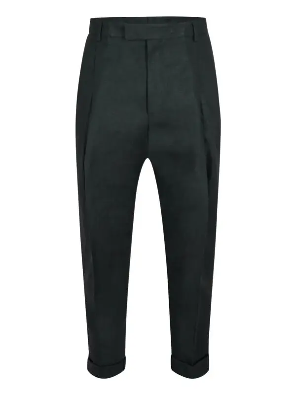 Dolce & Gabbana Double Pleat Cuffed Hem Trousers - Black