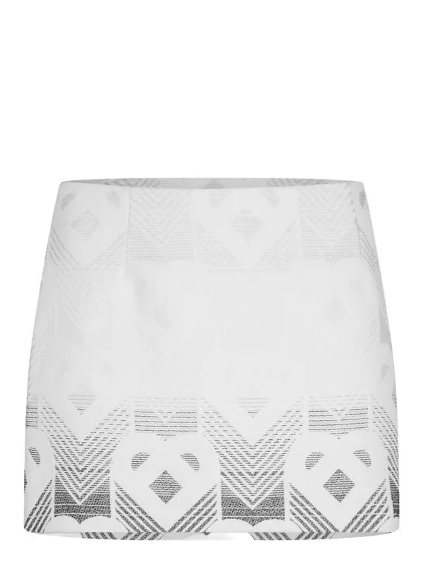 Casablanca Graphic Jacquard Mini Skirt - White