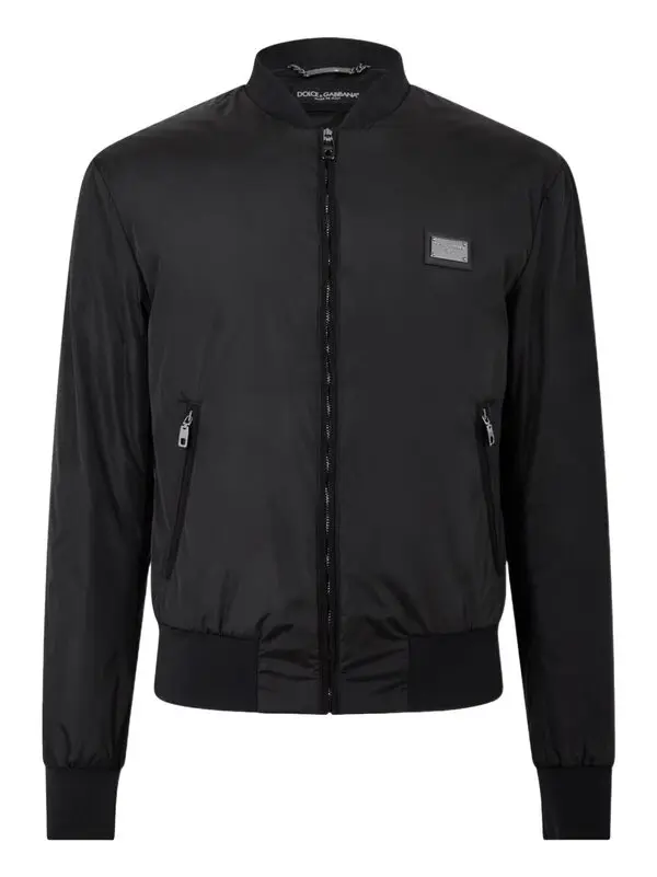 Dolce & Gabbana Bomber Jacket With Logo Detail - Black