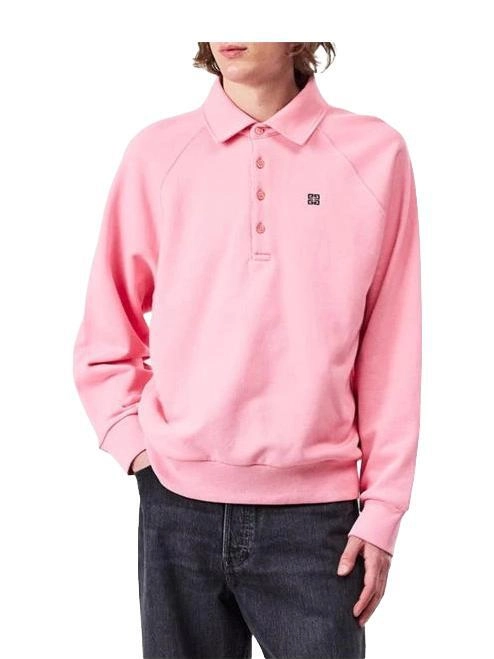 Givenchy Long Sleeve Logo Polo Shirt - Pink