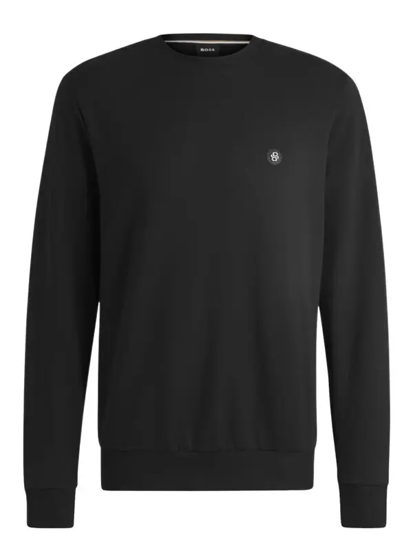 Hugo Boss Crewneck Sweater With Logo Patch - Black