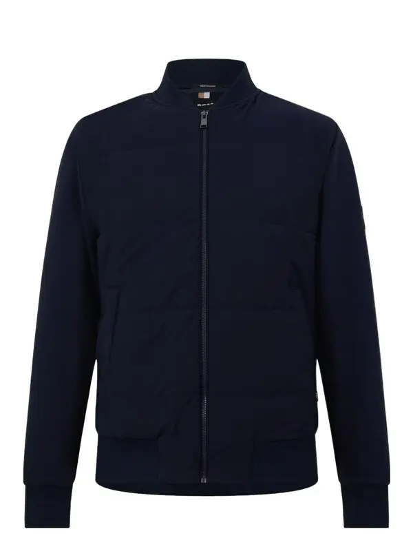 Hugo Boss Quilted Bomber Jacket With Stand Collar - Black