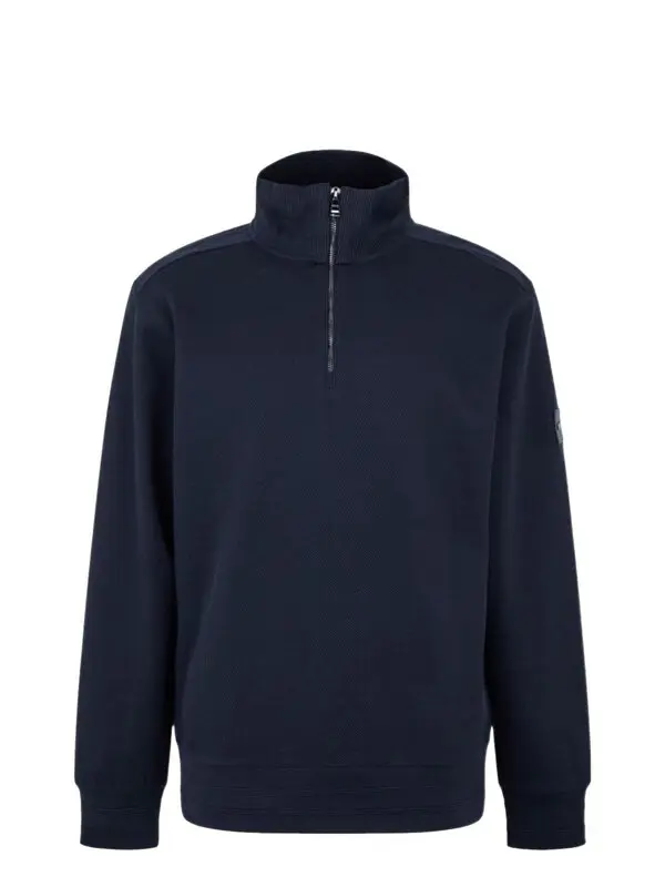 Hugo Boss Sidney Cotton Long Sleeve 1/4 Zip Fleece - Black