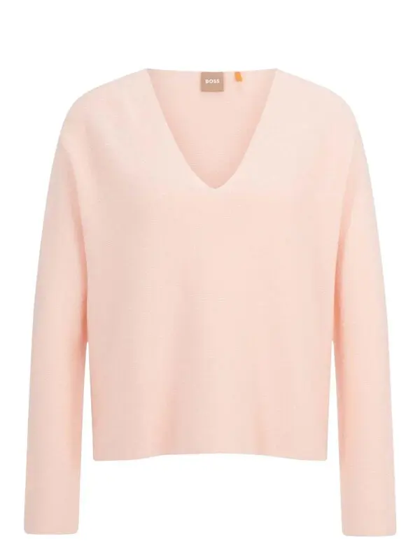 Hugo Boss V-neck Long Sleeve Sweater - Pink
