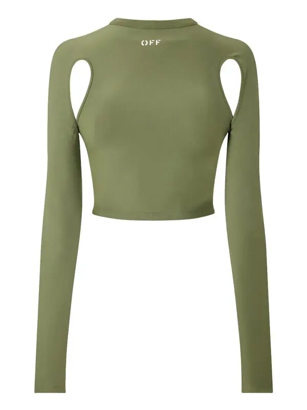 Off-White Cutout Long-sleeved Top - No