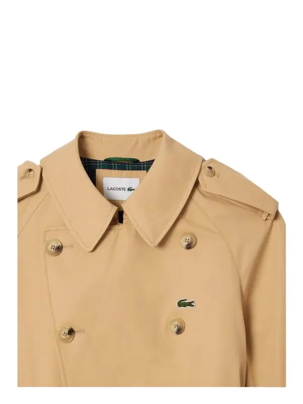 Lacoste Double-breasted Trench Coat - Nude