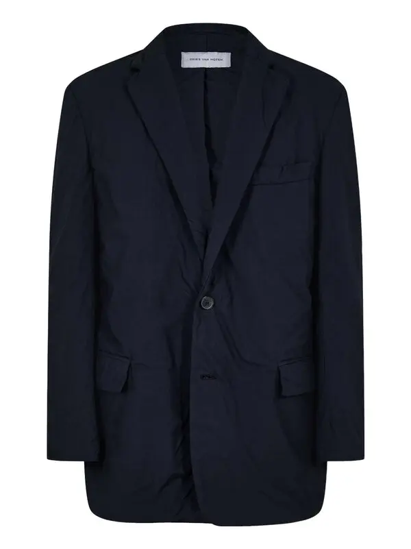 Dries Van Noten Navy Blue Lightweight Quilted Blazer-style Jacket - Black
