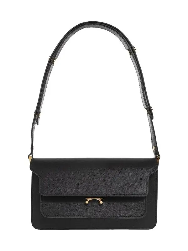Marni Trunk Foldover Top Shoulder Bag - Black