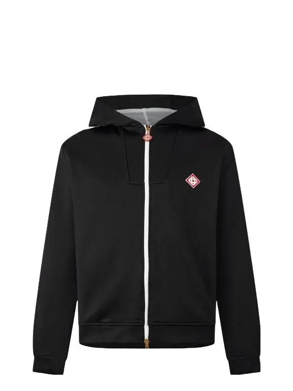 Casablanca Long Sleeve Hooded Sweatshirt - Black