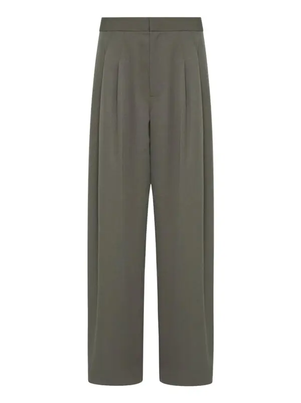 ST. AGNI Adjustable Wide-leg Trousers - Green