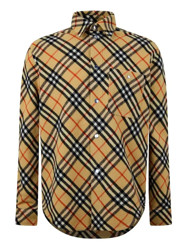 Burberry Versatile Plaid Long-sleeve Shirt - Nude