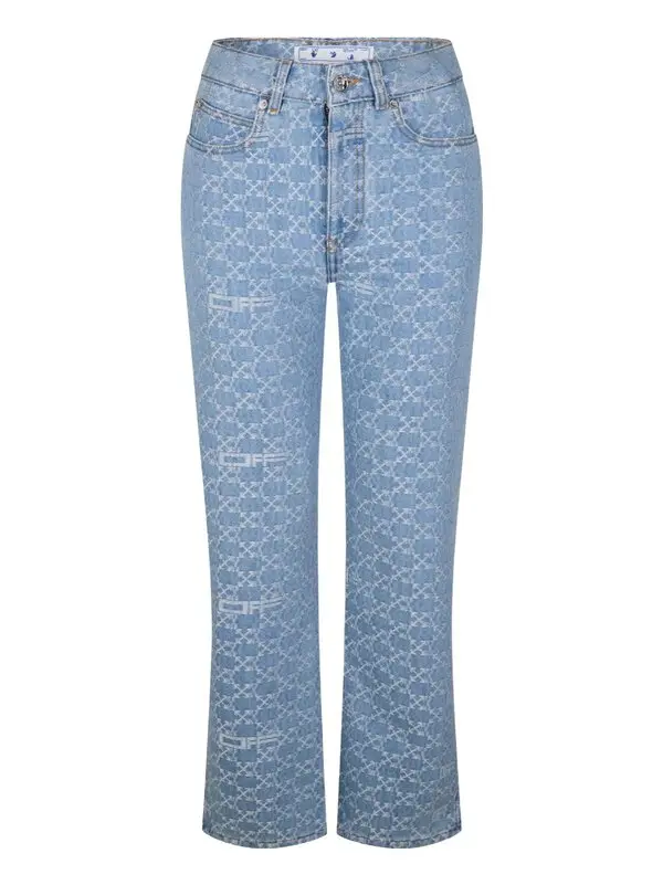 Off-White Monogram Straight Leg Jeans - Blue