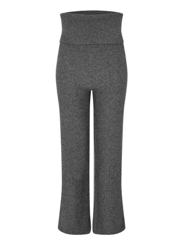 Off-White Slim-fit Casual Trousers With Folded Waist - Black