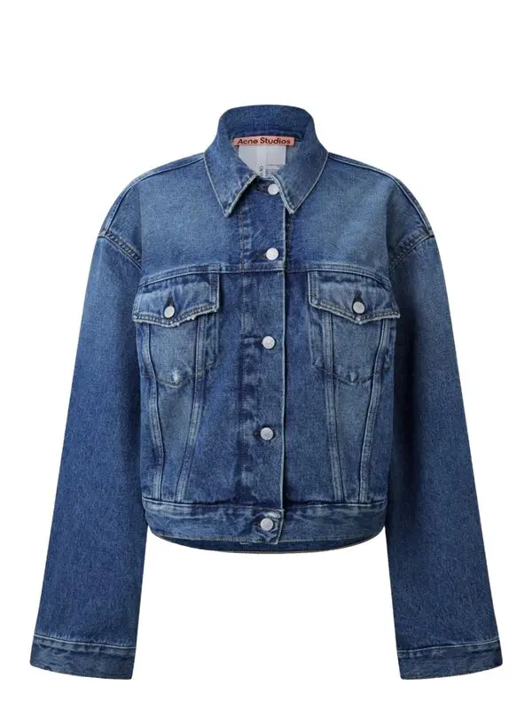 Acne Studios Cropped Denim Jacket - Blue
