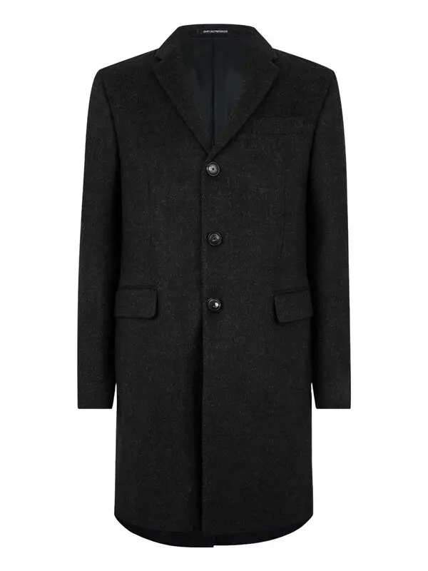 Emporio Armani Single Breasted Coat - Black