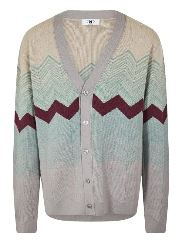 Missoni Chevron Stripe Cardigan - Gray