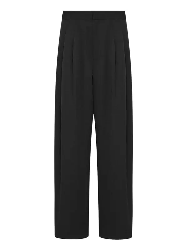 ST. AGNI Adjustable Waist Wide-leg Trousers - Black