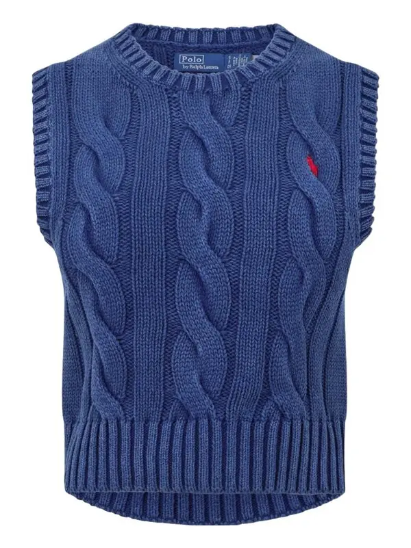 Polo Ralph Lauren Knitted Braided Knit Vest - Blue