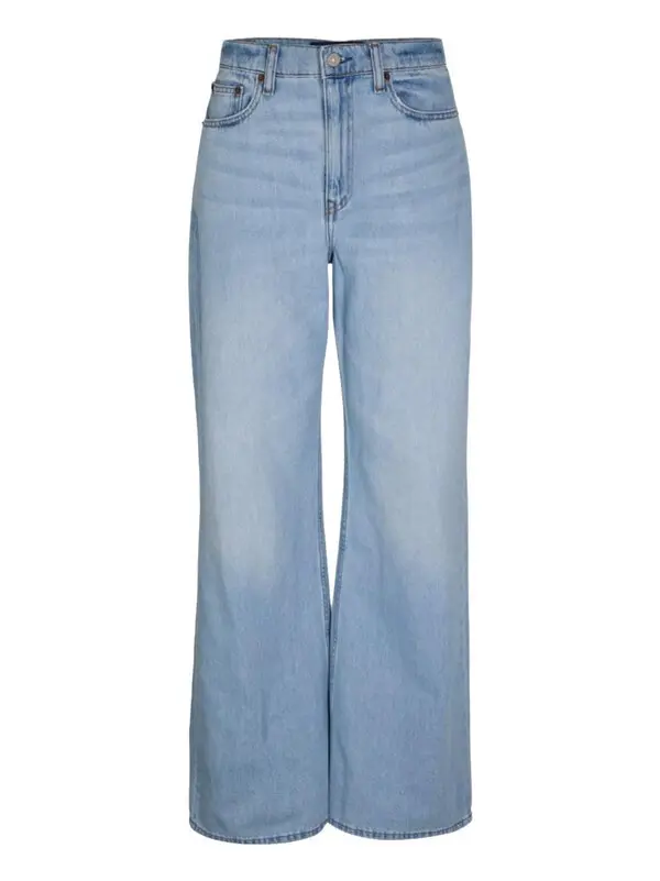 Polo Ralph Lauren Wide-leg Faded Denim Trousers - Blue