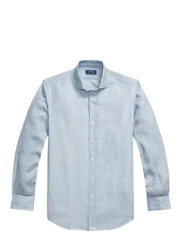 Polo Ralph Lauren Custom Fit Mallet-print Linen Shirt - Gray