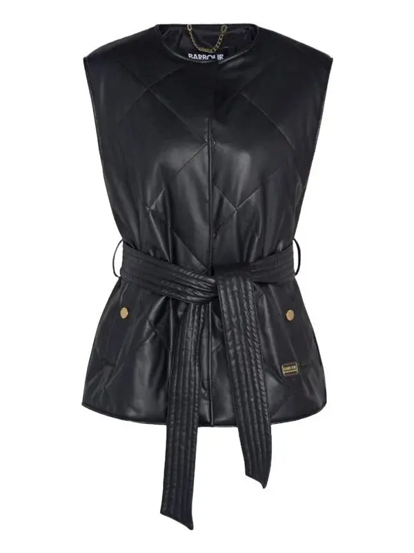 Barbour Rosa Leather Gilet - Black