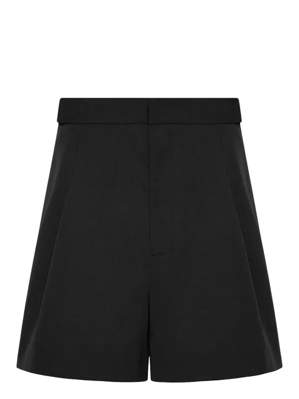 ST. AGNI Pleated Adjustable Shorts - Black