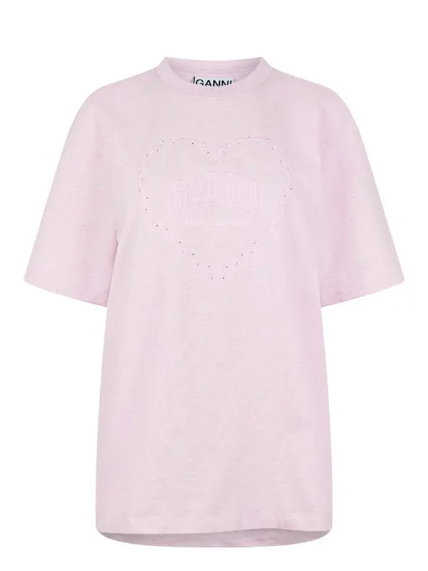 GANNI Minimalist Crew Neck Short Sleeves - Purple