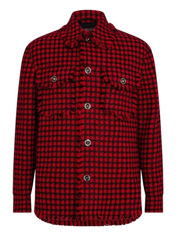 Versace Tweed Overshirt - Red