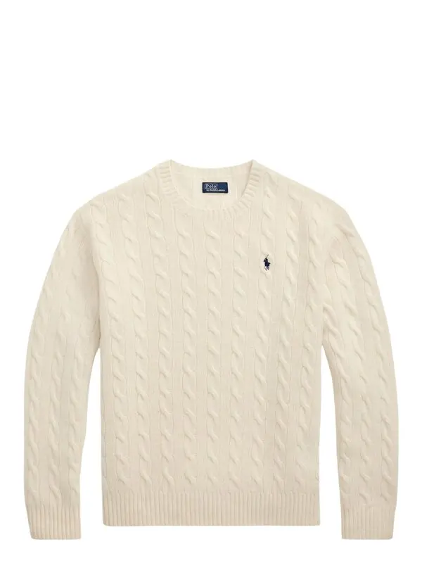 Polo Ralph Lauren Cable Knit Crewneck Sweater - Nude