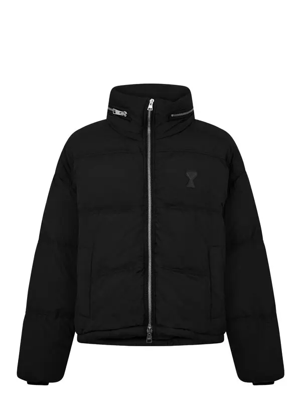 AMI Paris Heart Logo Quilted Down Jacket - No