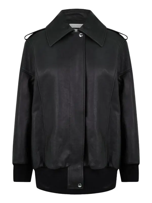 Alexander McQueen Aviator Bomber Jacket - Black