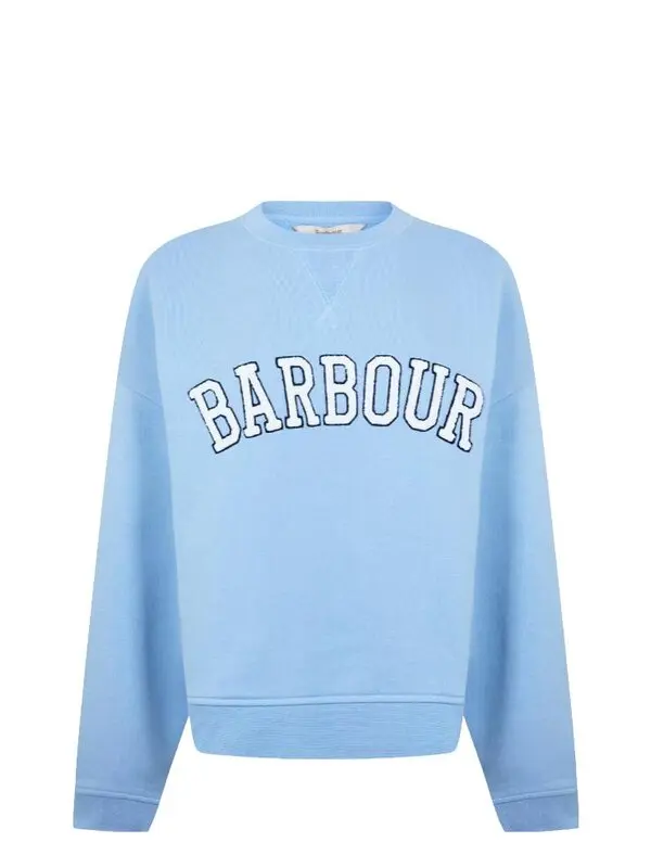 Barbour Crewneck Sweatshirt With Logo Detail - Blue Sky