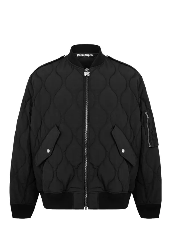 Palm Angels Diamond Lattice Bomber Jacket - Black