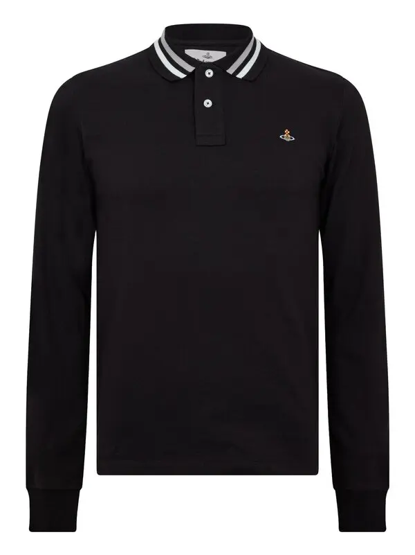VIVIENNE WESTWOOD Long Sleeve Polo Shirt - Black
